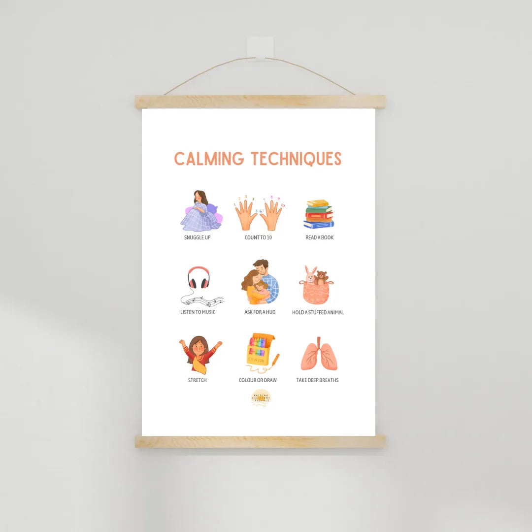 Calming Techniques Canvas Poster with Hanger (A2), Emotional Learning ...